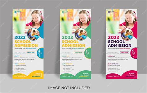 어린이 학교 입학 Dl 전단지 디자인 템플릿 프리미엄 벡터