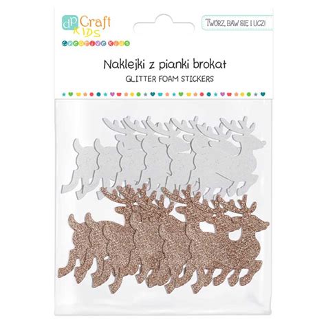 Naklejki Z Pianki Brokatowe DpCraft Szt Renifery Storm Sklep Plastyczny