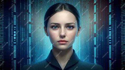 binary code cyber business woman images with ai generated premium ai