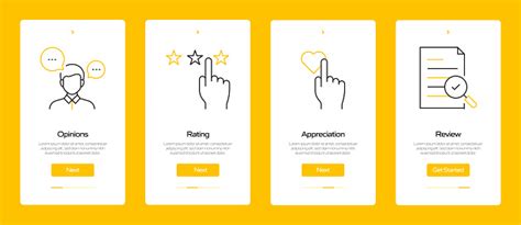 평면 아이콘이 있는 모바일 앱 페이지 화면에 대한 설문조사 및 평가 개념 Ux Ui 디자인 템플릿 벡터 일러스트레이션 Brand Name Online Messaging