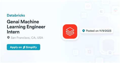 Genai Machine Learning Engineer Intern Databricks Simplify Jobs