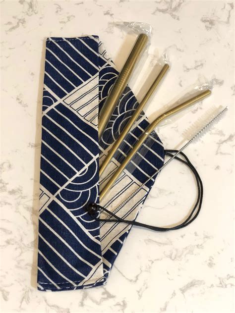 Gold Rose Gold Stainless Steel Straw 5 Piece Set Furniture And Home