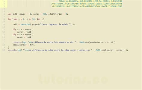 Ciclo For Javascript Diferencia De Edades Tutorias Co