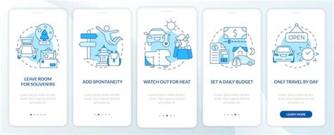 Premium Vector Road Trip Advices Blue Onboarding Mobile App Screen