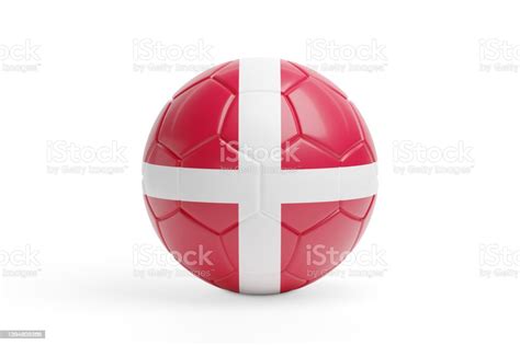 덴마크 국기의 색깔을 가진 축구 공 3d 그림 0명에 대한 스톡 사진 및 기타 이미지 0명 3차원 형태 Soccer