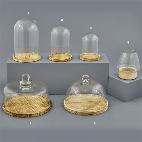 Campane In Vetro Con Base In Legno Vassoi Portatorta E Barattoli Originali Bomboniere Economiche