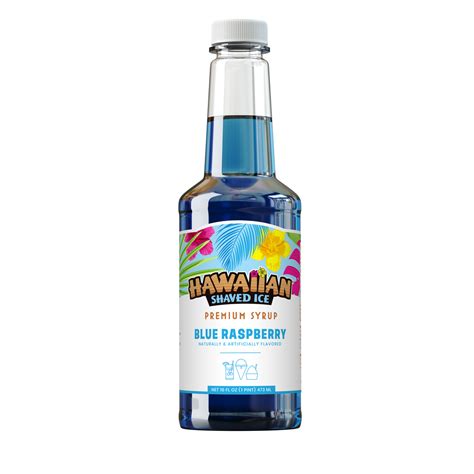 Blue Raspberry Shaved Ice And Snow Cone Syrup Quart Sized Hawaiian