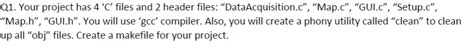 Solved Q1 Your Project Has 4 C Files And 2 Header Files