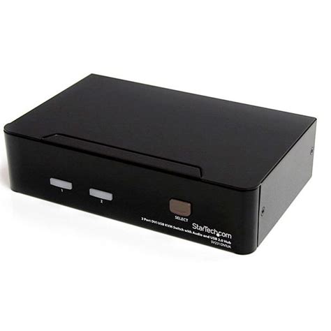 Sv231dviua 2 Port Usb Dvi Kvm Switch With Audio And Usb 2 0 Hub Rapid Electronics