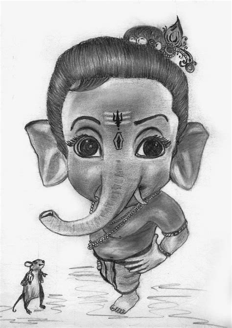 Lord Ganesha Pencil Sketch Easy