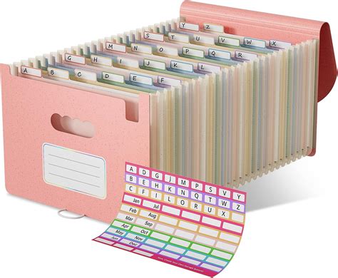 Ecostash Accordion File Organizer 26 Pockets Wheat Straw Expanding File Folder