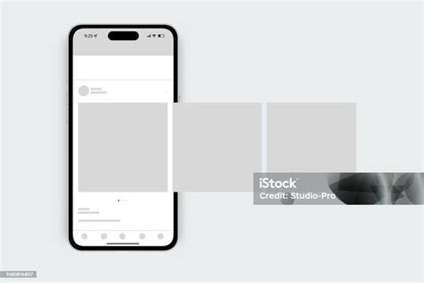 Social Network Post Mockup Smartphone With Popular Social Media Network Carousel Ui Stock