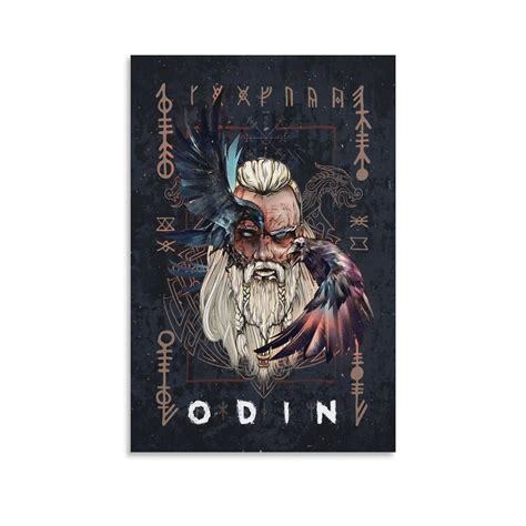 Norse Mythology Poster Odin Canvas Poster Wall Art Picture Prints