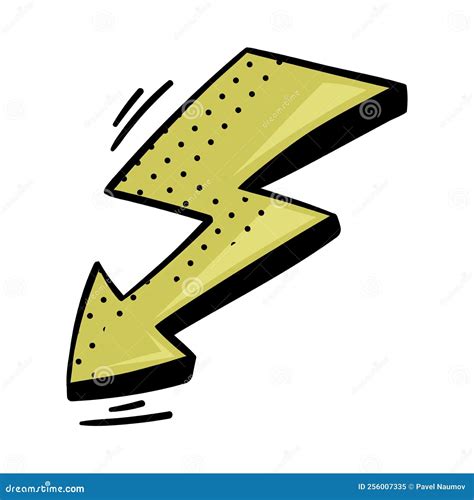 Green Arrow With Pointed End And Dots Doodle Style Vector Element Stock