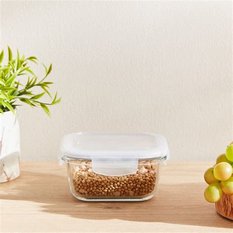 Buy Lock And Lock Boroseal Heat Resistant Square Glass Container 500 Ml