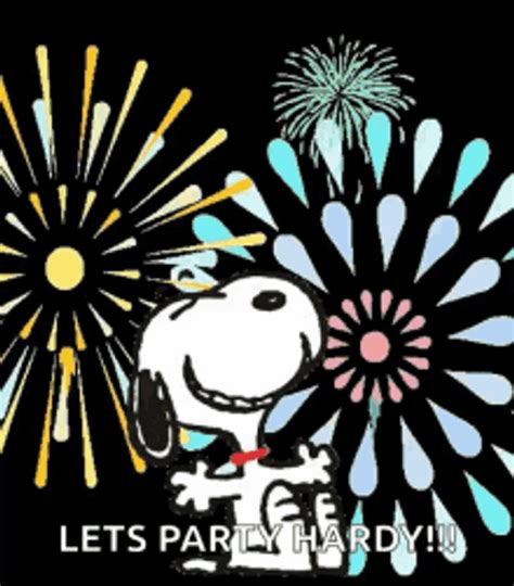 Let S Party Snoopy Peanuts And Fireworks Gifdb