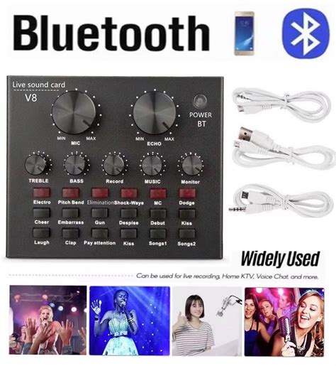 V8 V8S Audio Live Sound Card For Phone Computer USB Headset Microphone