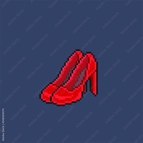 Red High Heels In Pixel Art Style Stock Vector Adobe Stock