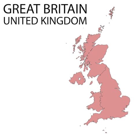Mapa Gran Bretaña Reino Unido Vector Premium