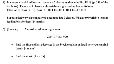 Solved In Current Classful Addressing There Are Chegg