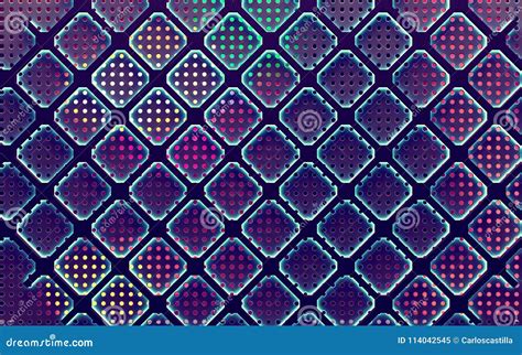 Mesh And Grid Surface In Dark Space3d Illustration Stock Illustration