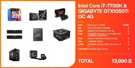 Intel Core I7 7700k And Gigabyte Gtx1050ti Oc 4g จัดสเปค Notebookspec