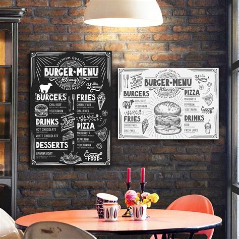 Carteles e impresiones de menú de restaurante comida y cafetería