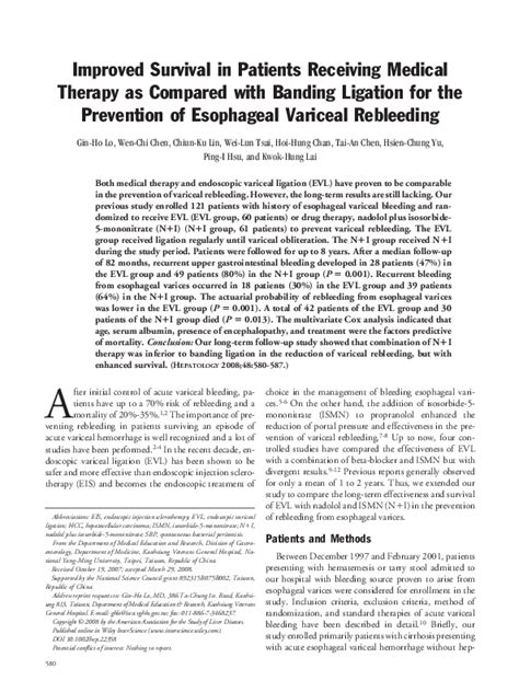Pdf Improved Survival In Patients Receiving Medical Therapy As