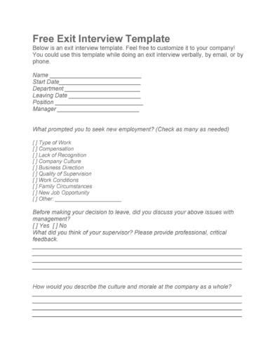 Best Exit Interview Templates Forms ᐅ TemplateLab Best Exit Interview Templates Forms ᐅ TemplateLab