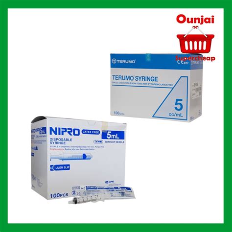 Syringe Nipro Terumo ไซริงค์ นิโปร ขนาด 5 Ml 100 อัน [[ยกกล่อง