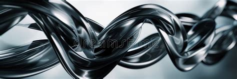 Intertwining Lines And Curves Abstract Shapes In Monochrome Colors