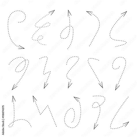 Dashed Arrows Stock Vector Adobe Stock