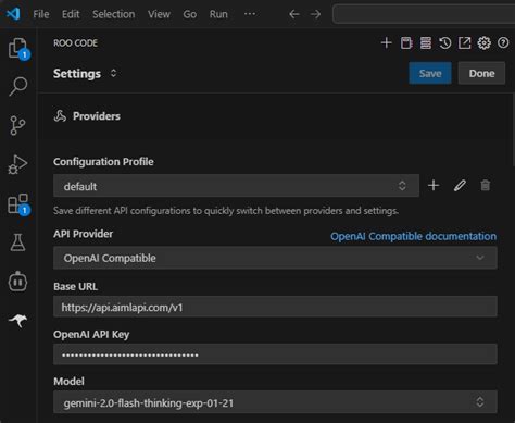 roo code ai ml api documentation