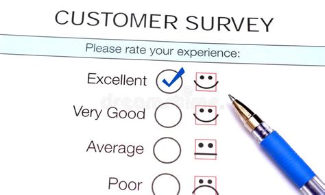 Tick In Excellent Checkbox On Customer Service Satisfaction Survey Form