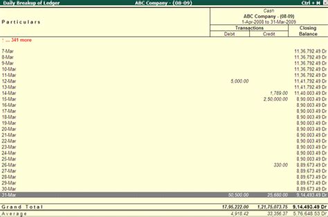 Negative Cash Report