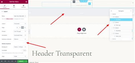 Lagar Elementor Theme How To Edit The Header Section Vamtam Help Desk