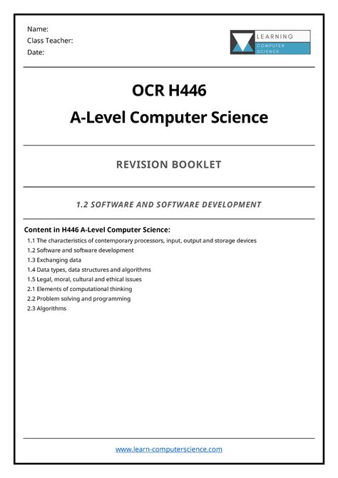 lcs ocr h446 1 2 revision booklet name class teacher date 2and5