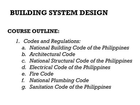 Part 1 Building System Design Course Outlinepptx