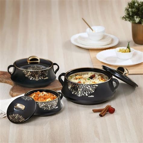 Plastic Cello Black Insulated Casserole At ₹ 1708set In Surat Id