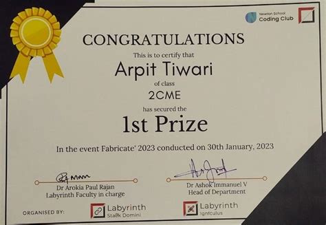 Arpit Tiwari On Linkedin Won The First Prize In A Web Designing Hackathon Conducted By