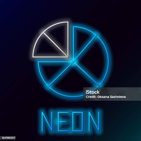 빛나는 네온 선 그래프 일정 차트 다이어그램 인포그래픽 검은 배경에 격리된 원형 그래프 아이콘 다채로운 개요 개념 벡터 3차원 형태에 대한 스톡 벡터 아트 및 기타 이미지