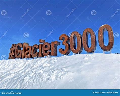 Photoshoot Point With The Hashtag And The Name Of The Tourist Destination Glacier 3000 In The