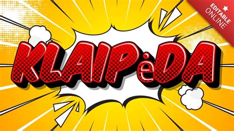 Klaipėda | 3D Comic BOOM With Red And Black Style | Text Effect Generator