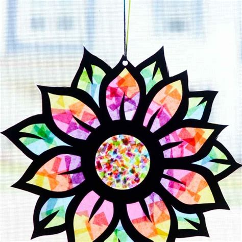 Tissue Paper Stained Glass Window Craft Glass Designs