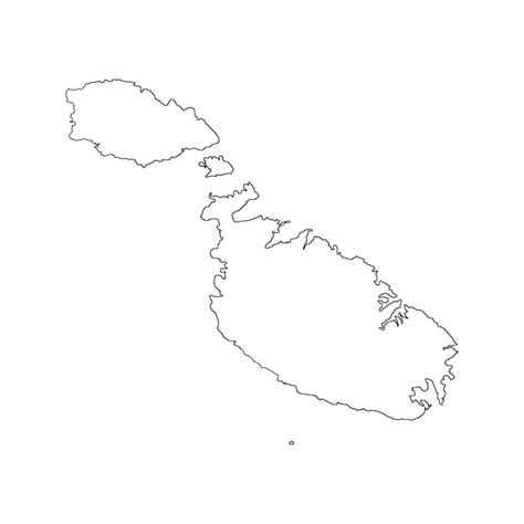 Malta Blank Outline Map 53428066 Vector Art At Vecteezy
