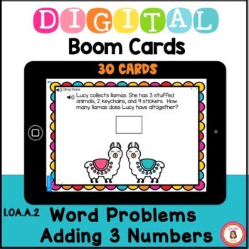 Adding Numbers Word Problems Boom Cards Distance Learning By Jennifer Bates