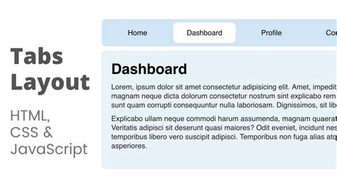 Create Minimal Tabs Layout Using Html Css And Javascript Youtube