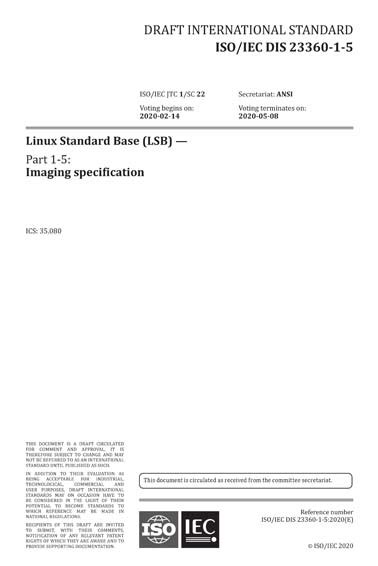 ISO IEC DIS Linux Standard Base LSB Part Imaging Specification