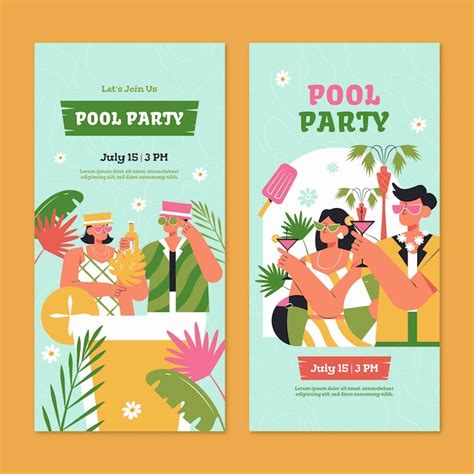 Free Vector Pool Party Template Design