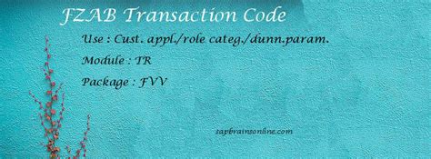 Fzab Sap Tcode For Cust Applrole Categdunnparam
